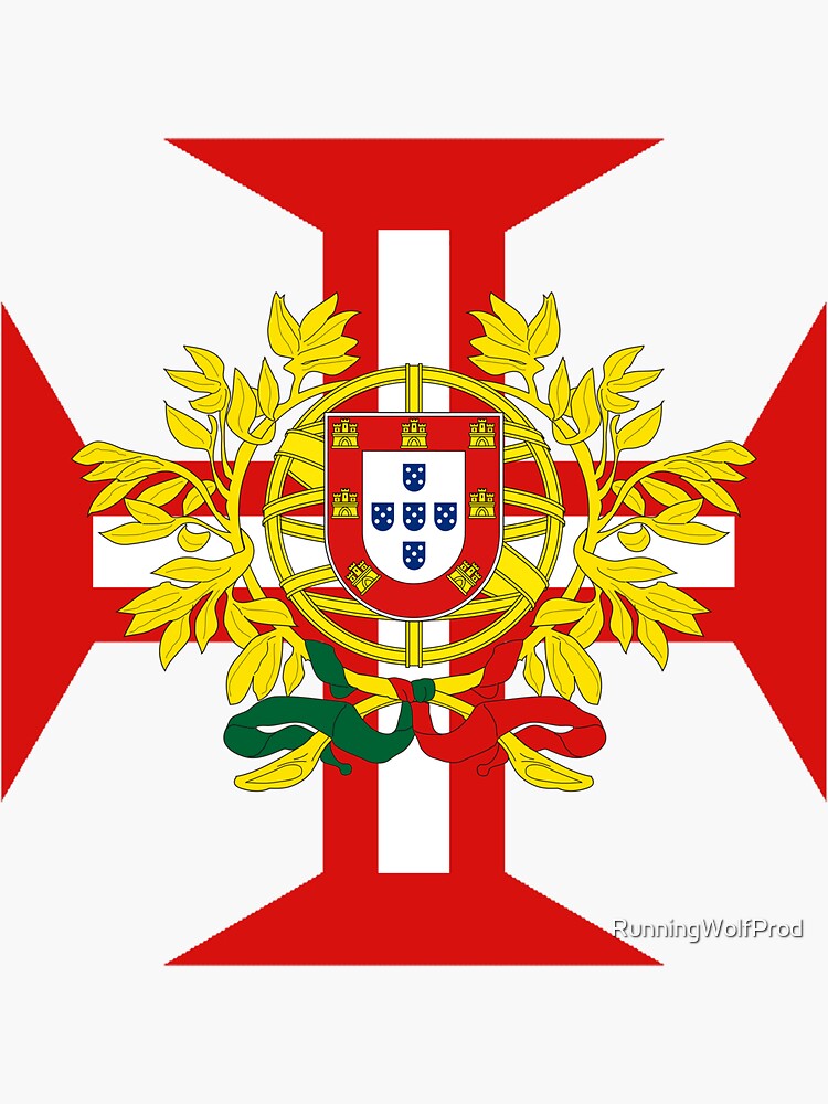 "Portuguese Templar Cross with Coat of Arms" Sticker for Sale by ...