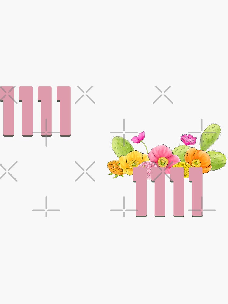 " ANGEL NUMBER 1111 PINK FLOWERS "PACK"" Sticker for Sale by ...