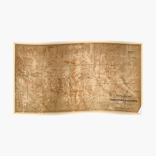 "Map Of Arizona 1860" Poster by mollyfare | Redbubble