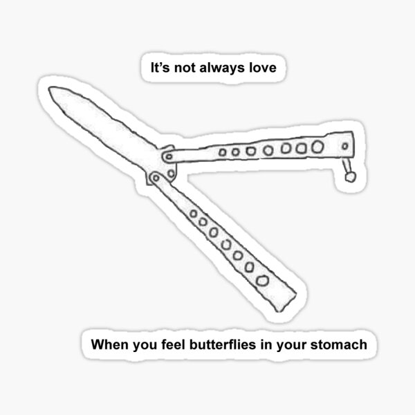 "Butterfly knife" Sticker by emh19 | Redbubble