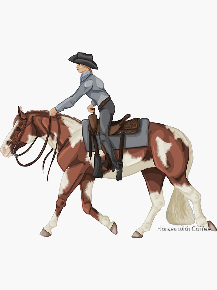 "Ranch Riding Paint horse Extended Trot" Sticker by practicalisimp ...