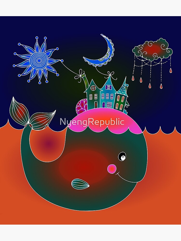 "Sad whale, happy whale" Poster by NyengRepublic | Redbubble