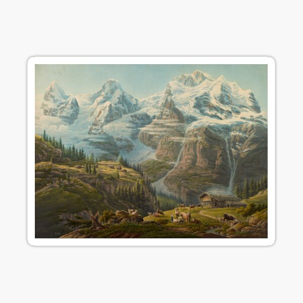"Vintage picture of The Alps" Sticker for Sale by DNPrints | Redbubble