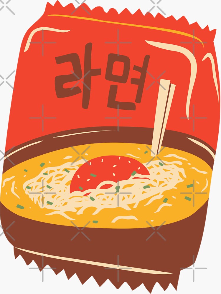 "Korean instant noodles packet" Sticker for Sale by citrinesparkles ...