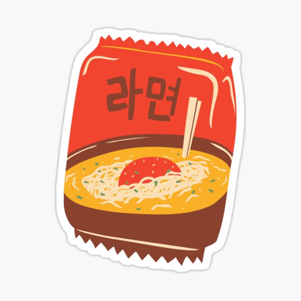 "Korean instant noodles packet" Sticker for Sale by citrinesparkles ...