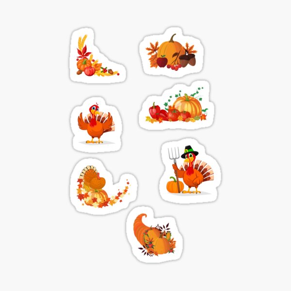 "Thanksgiving sticker pack" Sticker for Sale by Bettina2311 | Redbubble