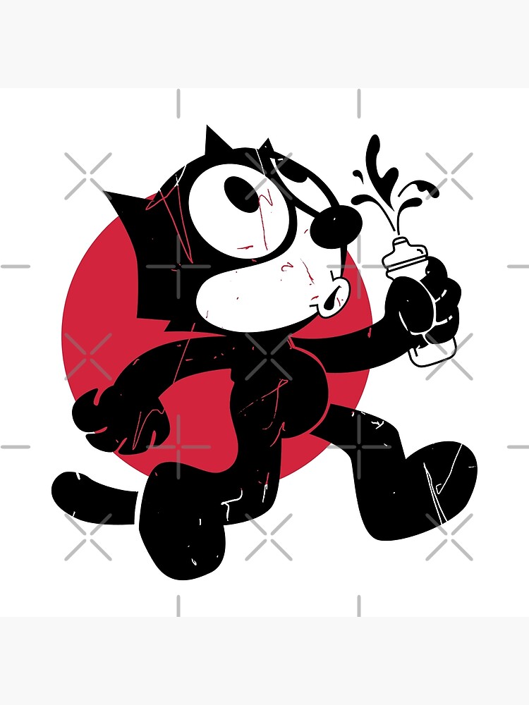 "My felix the drinking cat with scratches drawing " Poster for Sale by ...