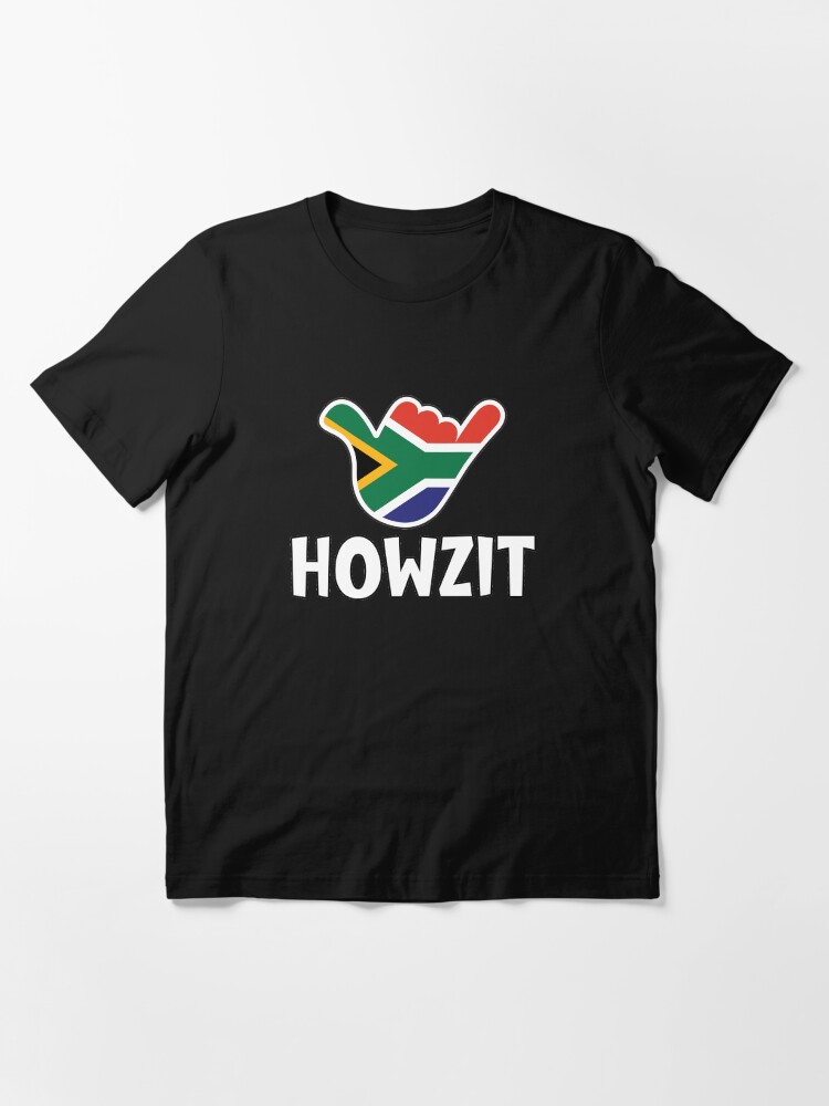 "Howzit - South African greeting and shaka sign with South African flag ...