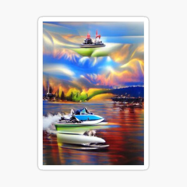 "Boating on the Puget Sound" Sticker for Sale by UpThereArt | Redbubble