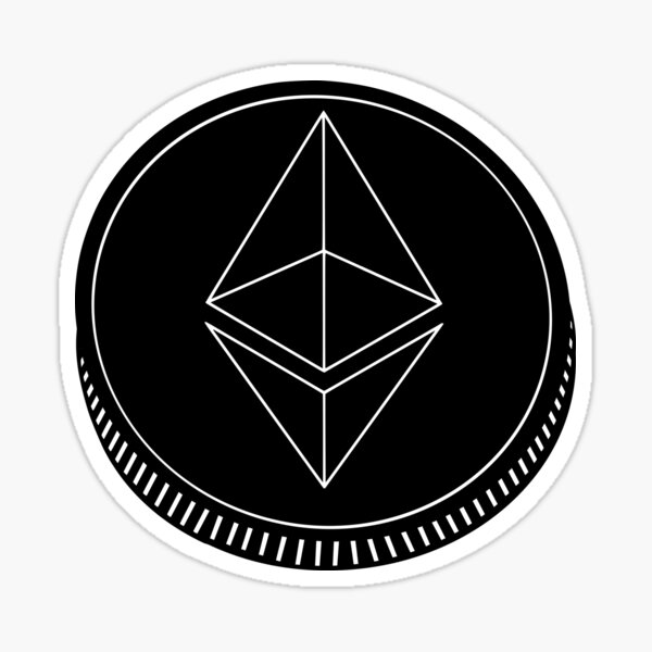 "Ethereum Coin Design " Sticker for Sale by Roxanneloncar | Redbubble