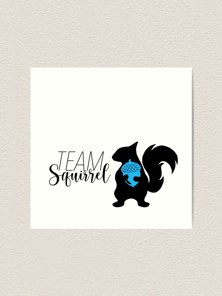"Team Squirrel-blue acorn, black icons" Art Print for Sale by ...