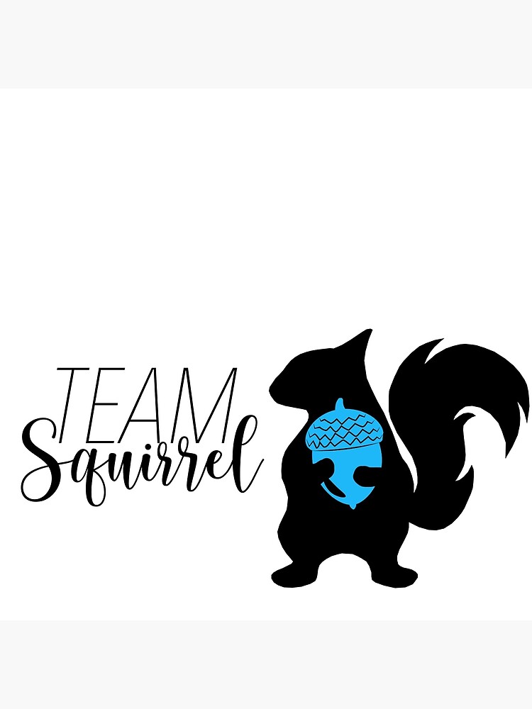 "Team Squirrel-blue acorn, black icons" Art Print for Sale by LadiSamantha | Redbubble