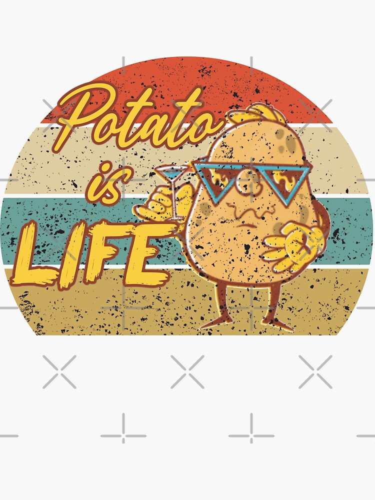 "Potato is life funny potato with sunglasses holding a drink ...
