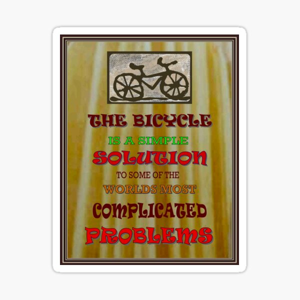 "BICYCLE : Vintage Saying Print on Wood Panel" Sticker for Sale by ...
