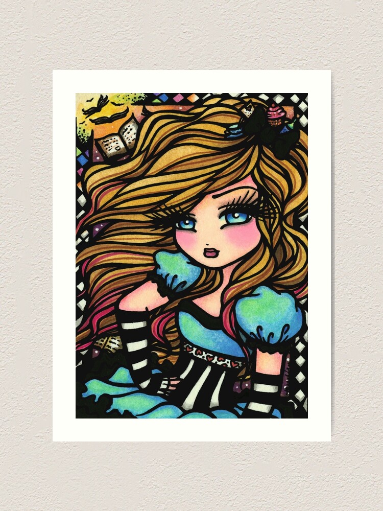 "Cute Alice in Wonderland Fantasy Art" Art Print for Sale by ...