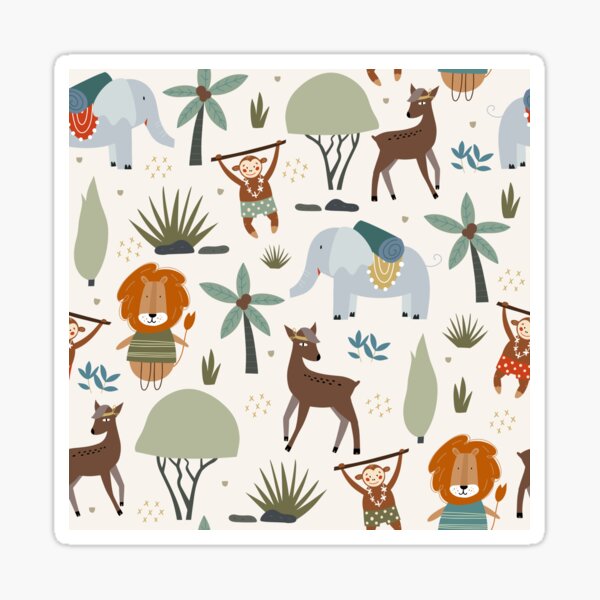 "Funny Animals Patterns No.1 - funny animals, funny patterns" Sticker ...