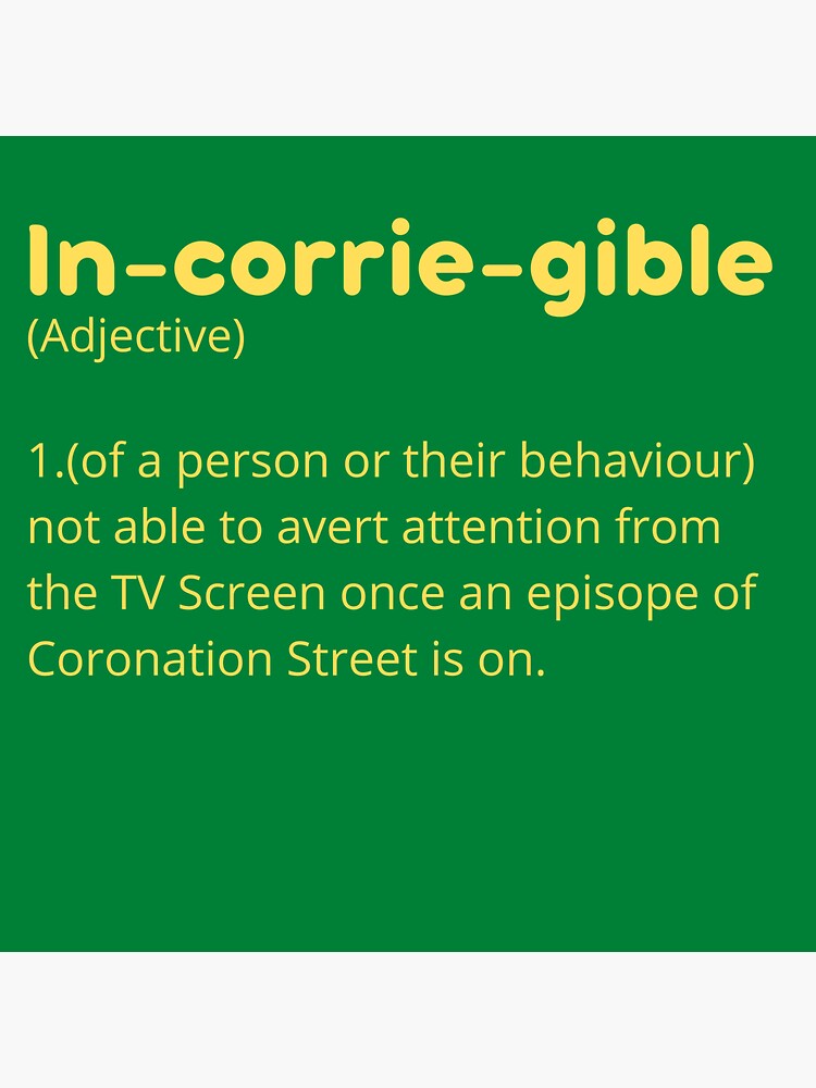 "Coronation Street, ITV Corrie" Sticker for Sale by NordDesigns | Redbubble
