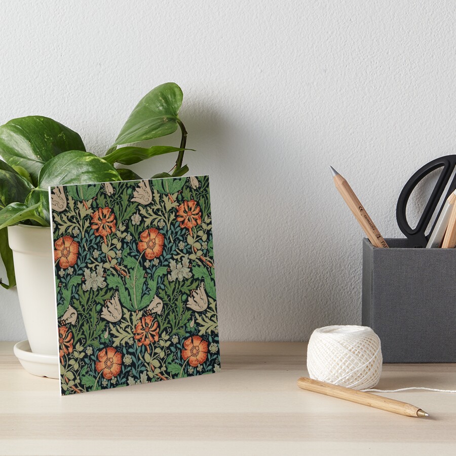 "William Morris Compton Antique Wallpaper Pattern" Art Board Print by ...
