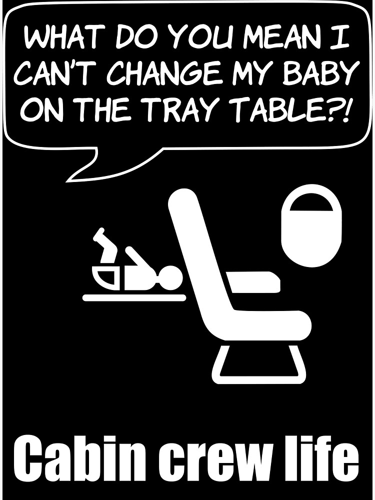 "Cabin crew comic strip baby diaper" Poster by airtshirts | Redbubble