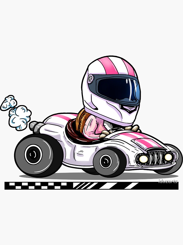 "Racecar Driver Pink" Sticker for Sale by iduzarts | Redbubble