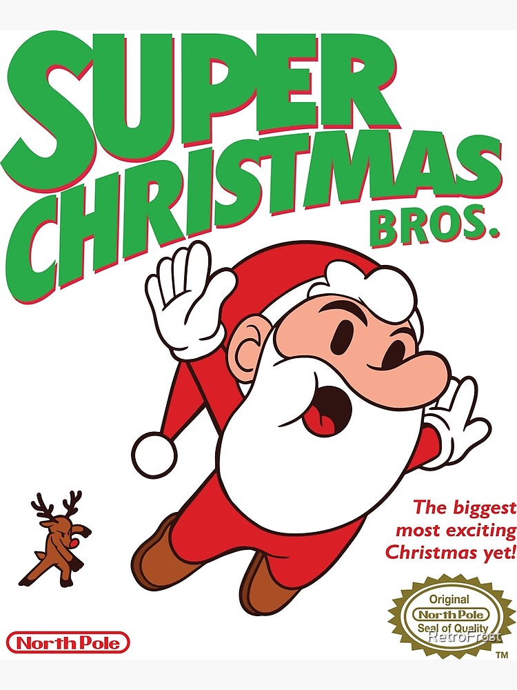 "Super Christmas Bros" Poster for Sale by RetroFrost | Redbubble