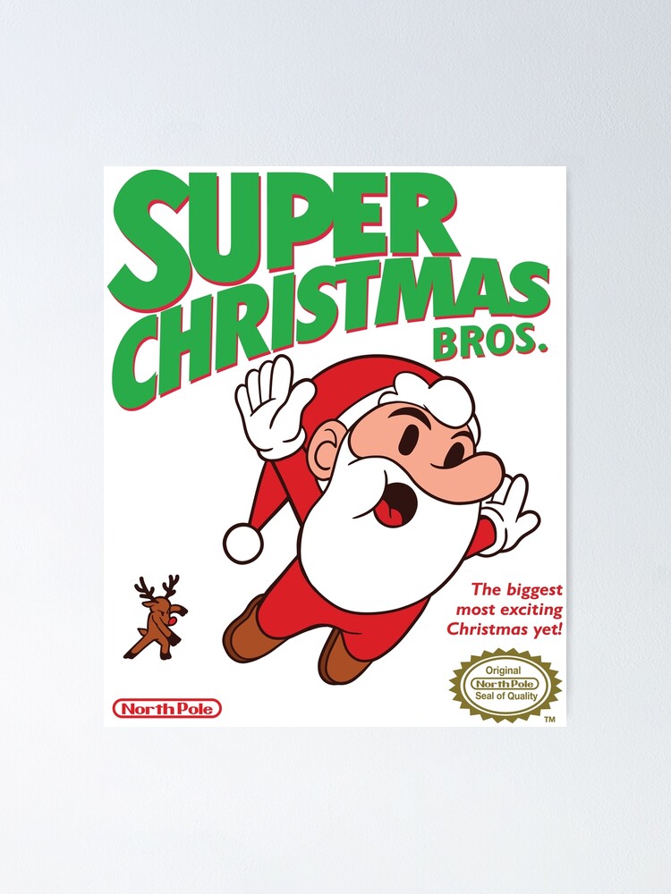 "Super Christmas Bros" Poster for Sale by RetroFrost | Redbubble