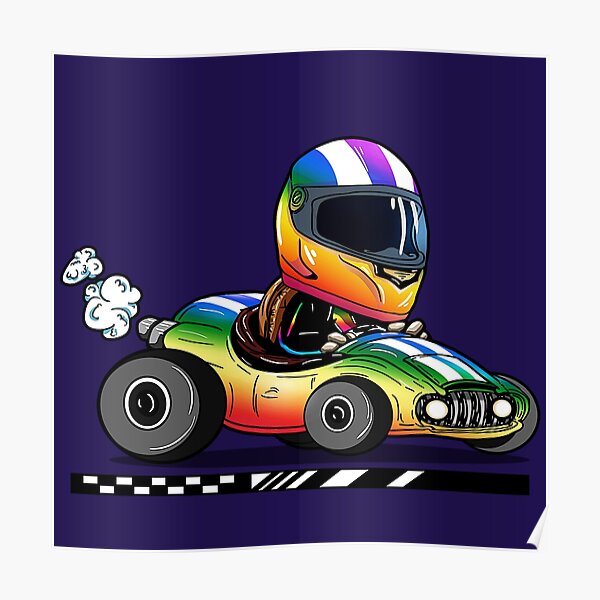"Racecar Driver Rainbow" Poster by iduzarts | Redbubble