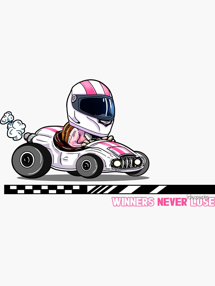 "Racecar Driver Pink: Winners Never Lose" Sticker for Sale by iduzarts ...