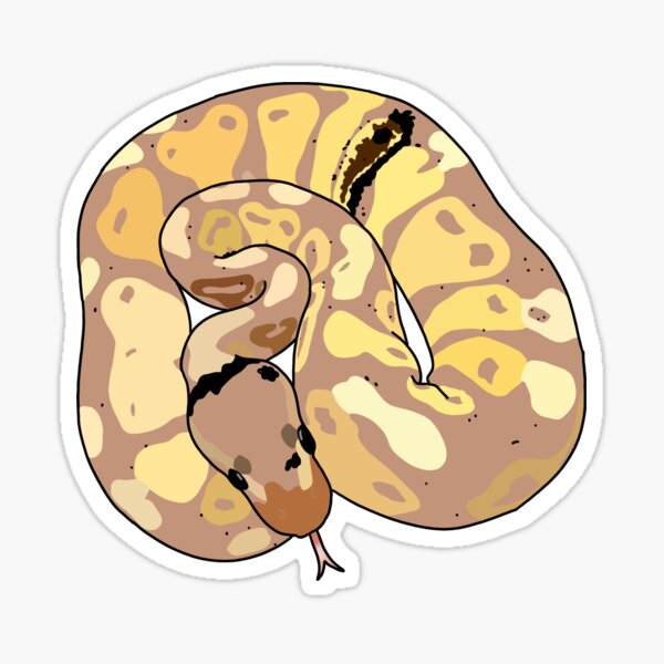 Gifts for Him or Her Digital Art Die Cut Pastel Ball Python Bubble-Free ...