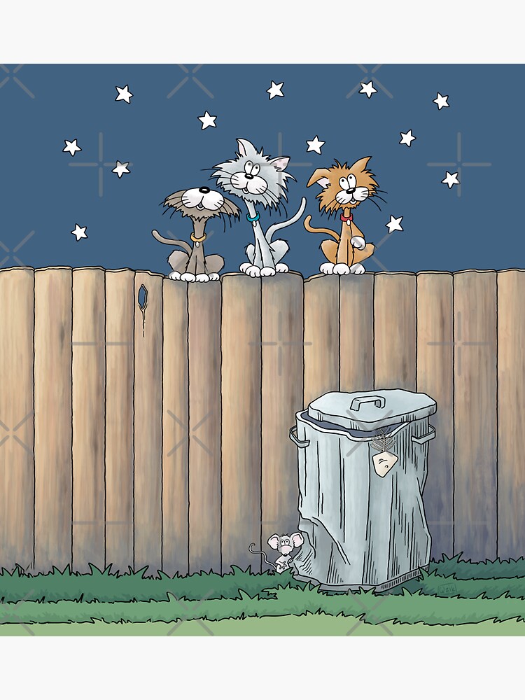 "Alley Cats on a fence - The 3 Amigos" Sticker for Sale by KKuczek ...