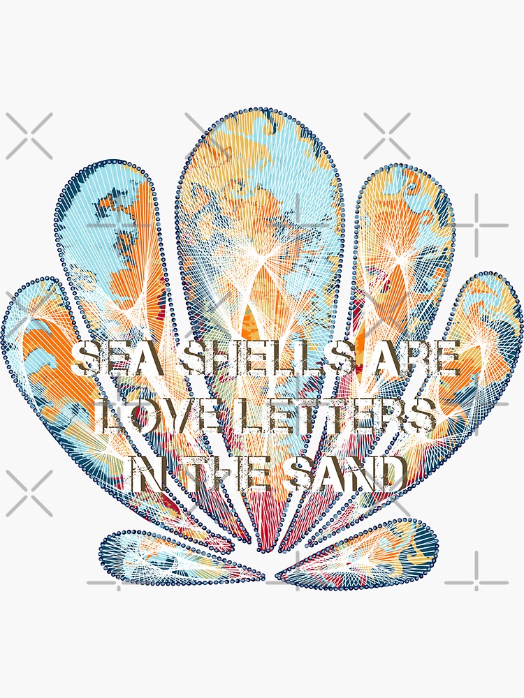 "Sea shell, String art, retro art, quote, Sea shells are love letters ...