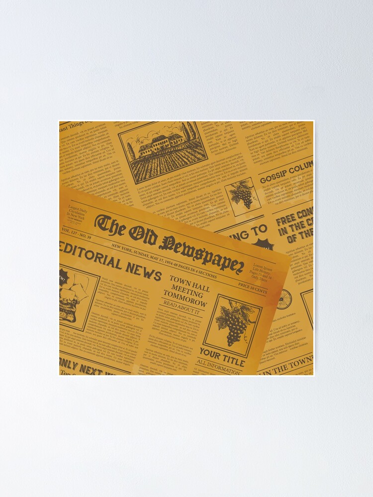 "Vintage Old Newspaper" Poster by Chamika69 | Redbubble