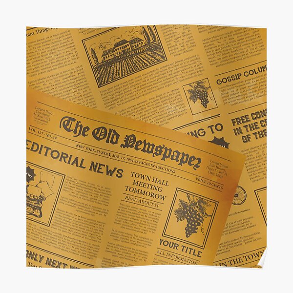 "Vintage Old Newspaper" Poster by Chamika69 | Redbubble