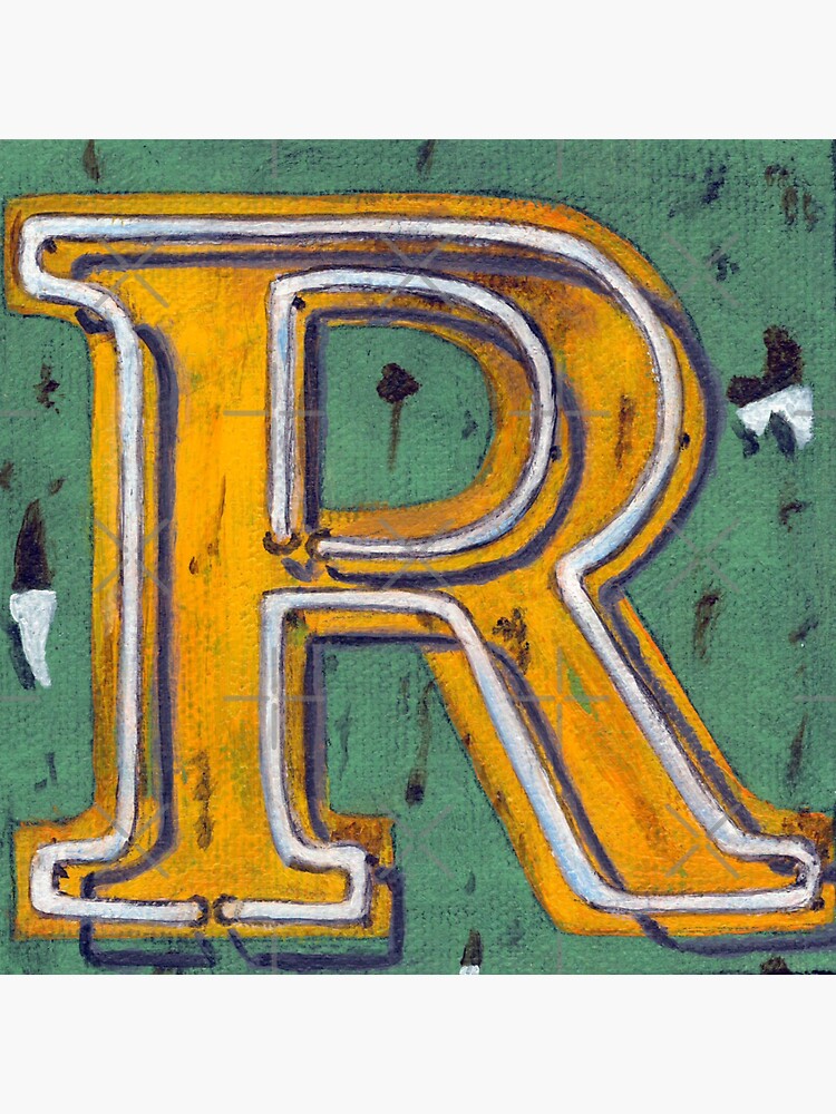 Pegatina «La letra R - Estilo de letrero de neón apenado» de ...