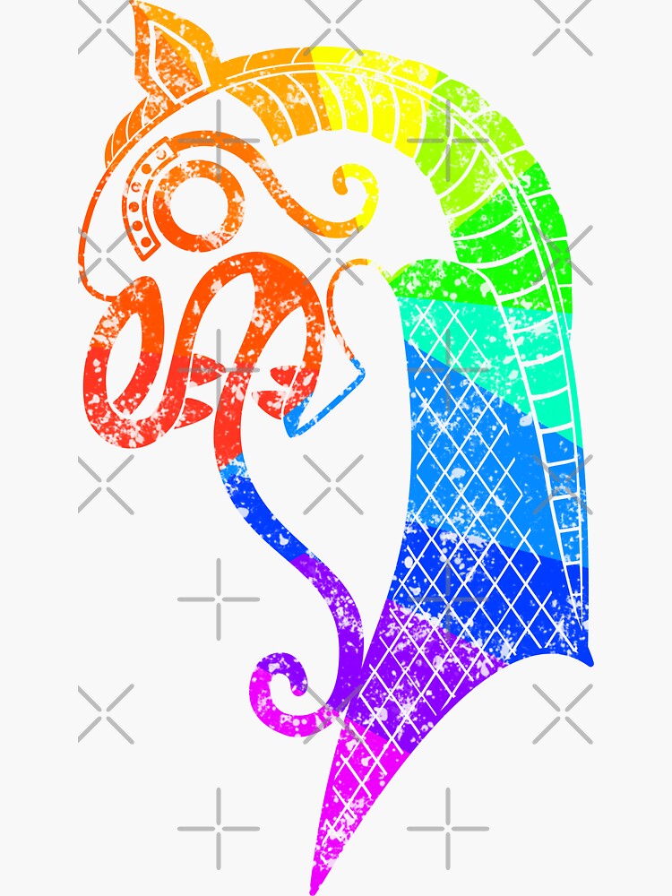 "Viking Longship Prow Beast Design in Raider Rainbow" Sticker by ...