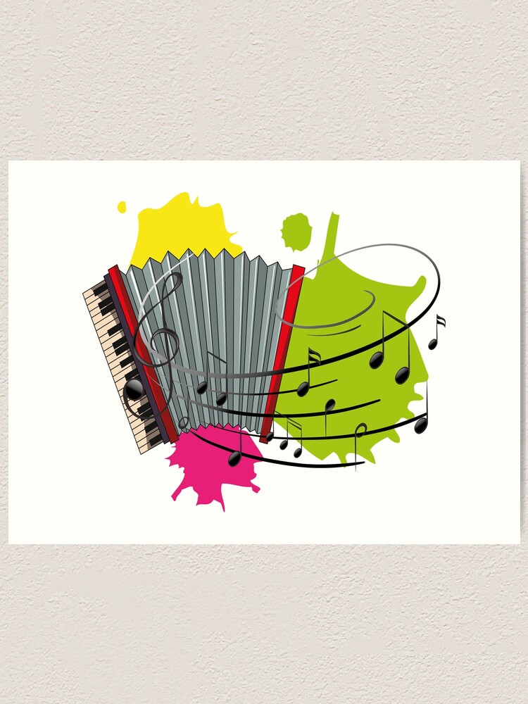 Lámina artística «Divertido Acordeón, Bandera Mexicana Acordeón Aéreo ...