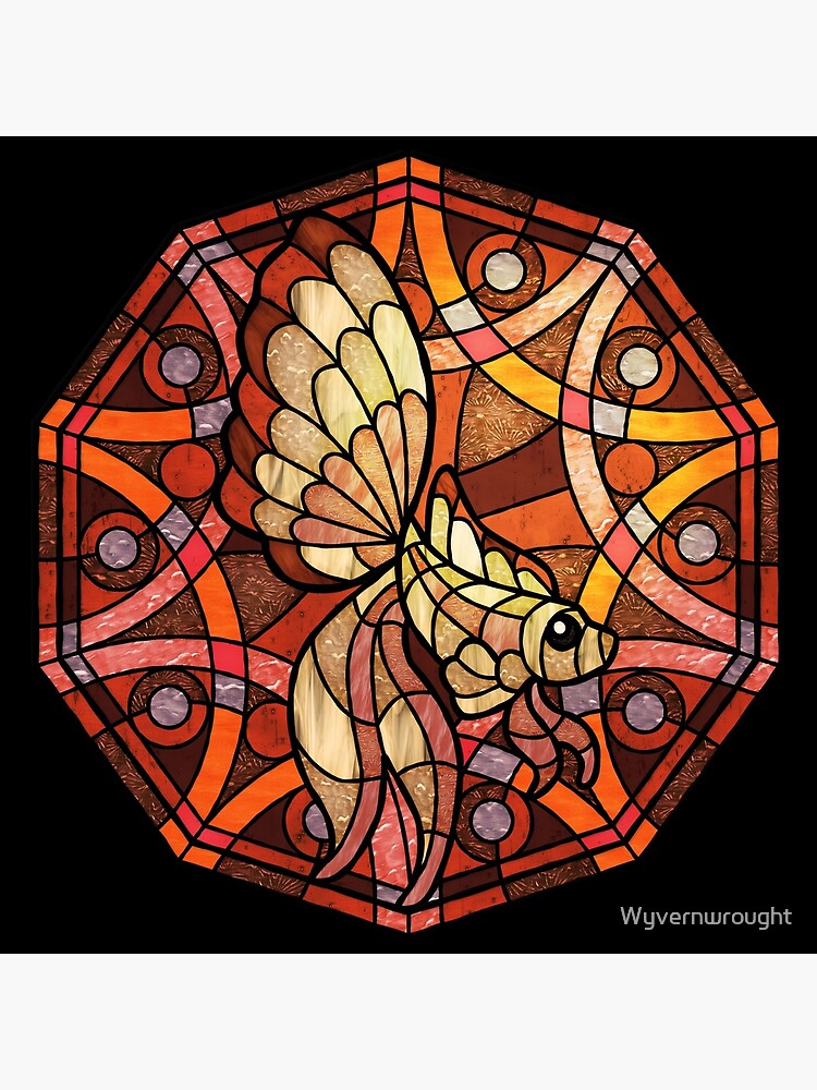 "Gold Betta Red Polygon Stained Glass" Poster for Sale by Wyvernwrought ...