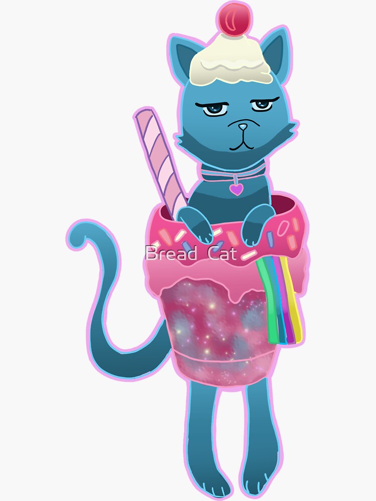 "Milkshake Cat" Sticker by CatPastry | Redbubble