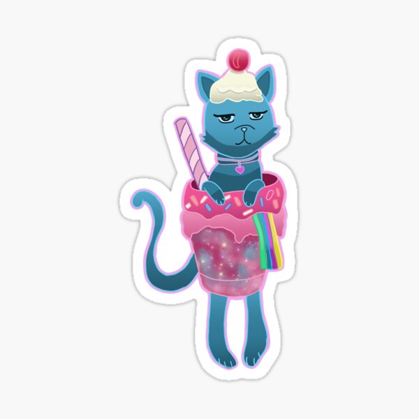 "Milkshake Cat" Sticker by CatPastry | Redbubble