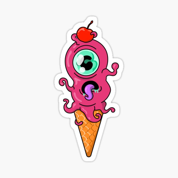 "Alien On a Ice Cream Cone With Cherry" Sticker for Sale by 321BlastOff ...