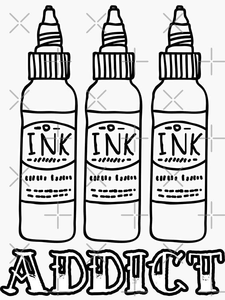 "Ink Addict" Sticker for Sale by Solsunx | Redbubble