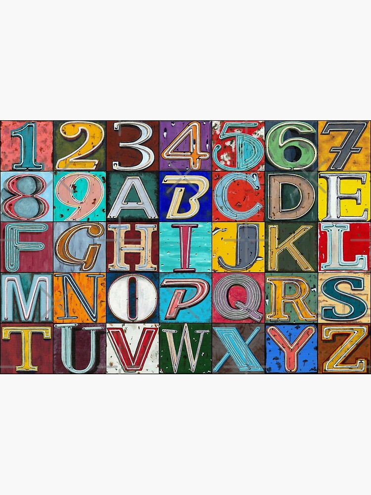 Numbers And Letters Collage Horizontal Format Poster For Sale By Ottingerart Redbubble