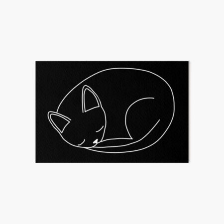 "Cat Nap (White Outline)" Art Board Print by MojaveDesigns | Redbubble