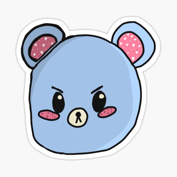 "Grumpy Blue Bear" Sticker by Goldilocks327 | Redbubble