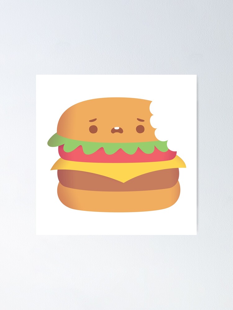 "Sad Burger With Bite Marks" Poster for Sale by rustydoodle | Redbubble