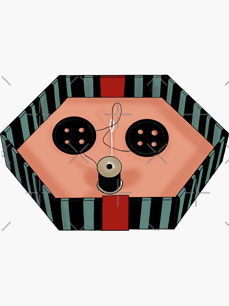 Coraline Button Eyes Box Sticker For Sale By Amyiasart Redbubble
