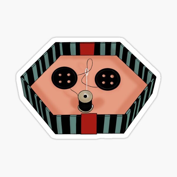 Coraline Button Eyes Box Sticker For Sale By Amyiasart Redbubble