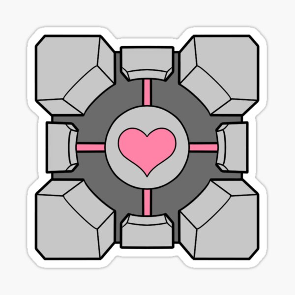 "PORTAL Companion Cube" Sticker for Sale by maplefoot | Redbubble