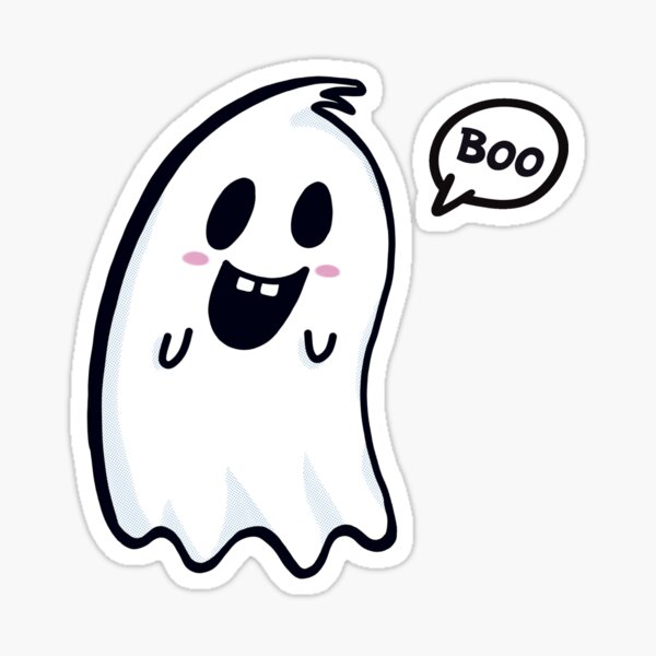 "Super Cute Ghost - Boo" Sticker by monkeysoup | Redbubble