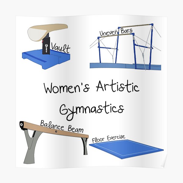 "Women's Artistic Gymnastics Apparatus" Poster for Sale by alaieina ...
